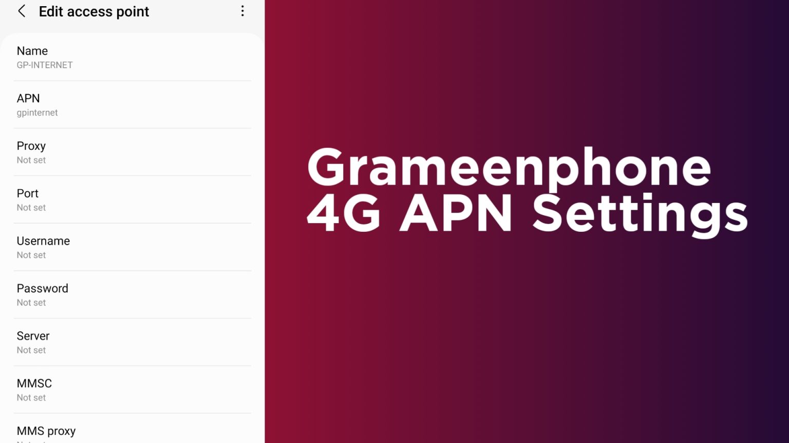 Grameenphone 4G APN internet Settings – AndroidBD.Net